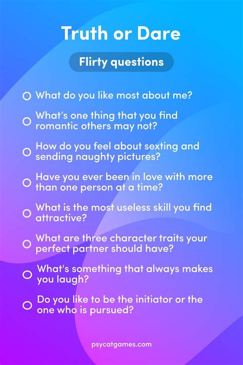 Flirty Truth or Dare Questions | Truth or dare questions, Good truth or dares, Truth or dare games