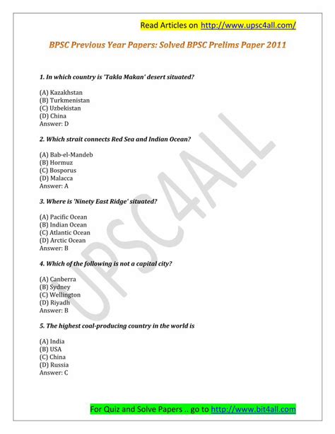 PDF BPSC Prelims 2011 Paper BPSC Previos Year Question Paper DOKUMEN TIPS