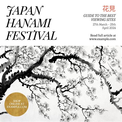Hanami Festival Instagram Post Template Premium Editable Template