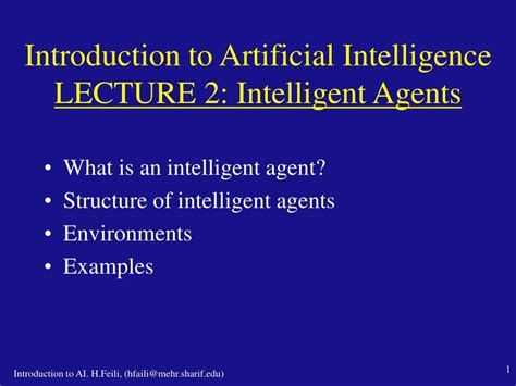 Ppt Introduction To Artificial Intelligence Lecture Intelligent