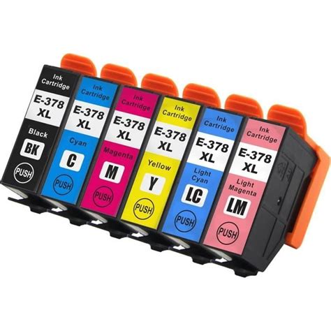1 Ensemble De 6 Cartouches D Encre À Remplacer Epson 378Xlcompatible