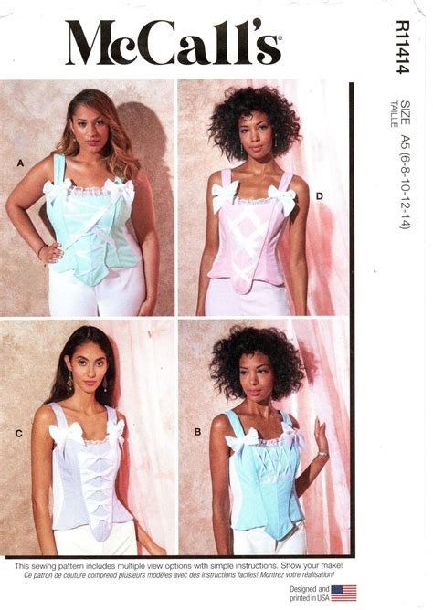 Mccall S Sewing Pattern R11414 M8269 Misses Boned Corsets With