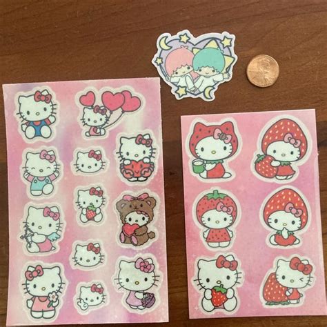 Pink Bubble Sticker Anime Waterproof Sticker Sheet Holographic Vinyl