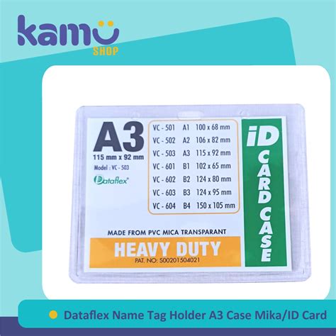 Jual Dataflex Id Card A Card Holder Name Tag Holder Case Plastik Mika VC Isi