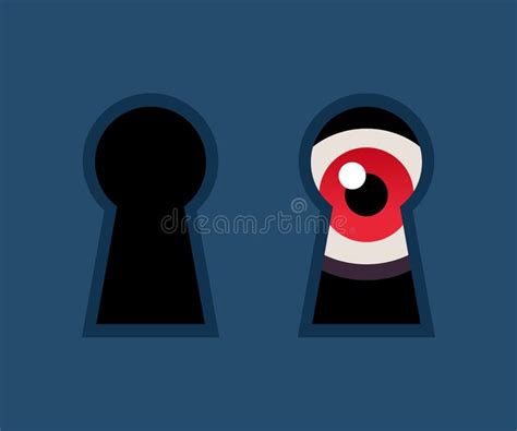 Ojo Que Mira a Través Del Ojo De La Cerradura Ilustración del Vector