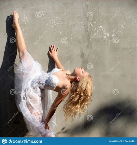 Leg Split Flexible Girl Doing Split Young Female Woman Workout