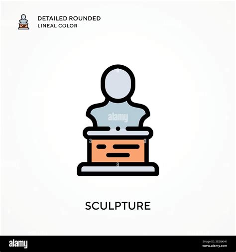 Sculpture Detailed Rounded Lineal Color Modern Vector Illustration