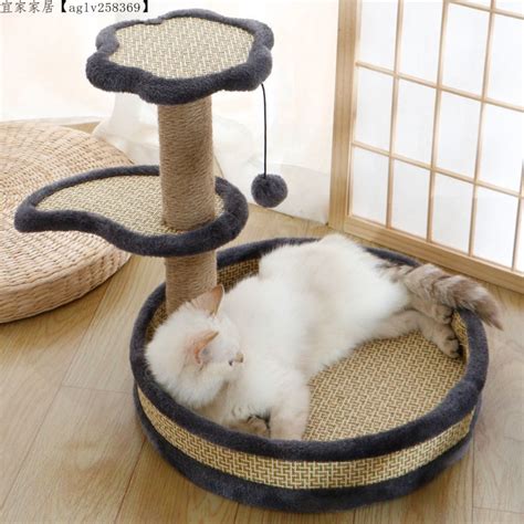 貓爬架 貓窩 一體劍麻貓樹 耐磨貓抓板 跳台玩具 貓咪用品 貓抓柱 蝦皮購物