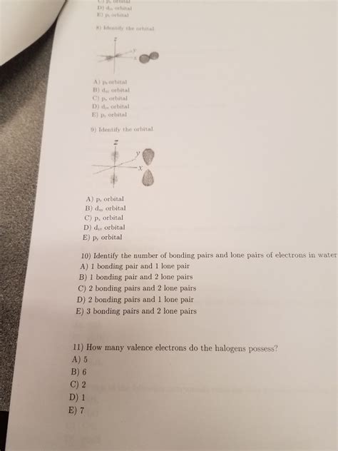 Solved D D Orbital E P Orbital 8 Identify The Orbital Chegg Com