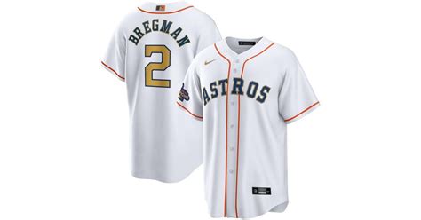 Nike Alex Bregman White Gold Houston Astros 2023 Gold Collection