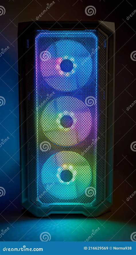 Gaming PC Case With RGB Light Colorful Gaming Computer Stock Image Image Of Modern Black
