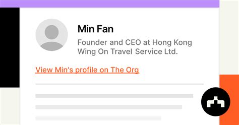 Min Fan Founder And Ceo At Hong Kong Wing On Travel Service Ltd The Org