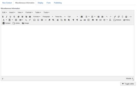 Help310 Components Contacts Contacts Edit Joomla Documentation