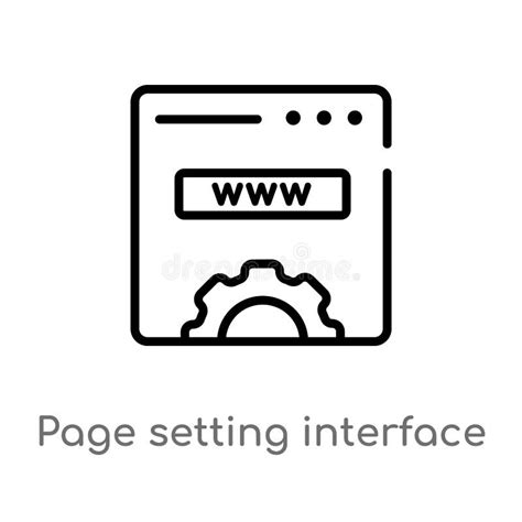 Outline Setting Vector Icon Isolated Black Simple Line Element