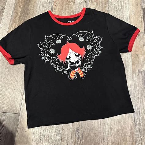 •ruby Gloom Cropped Ringer Tee •only Worn Once Depop