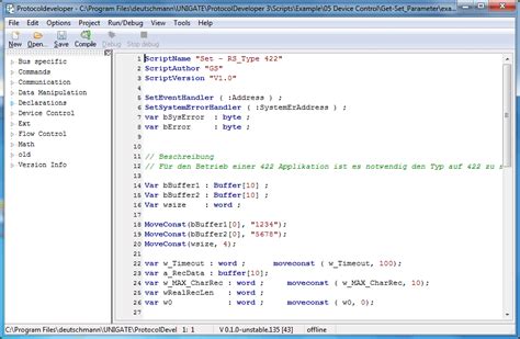 protocol developer deutschmann script language for flexible solutions