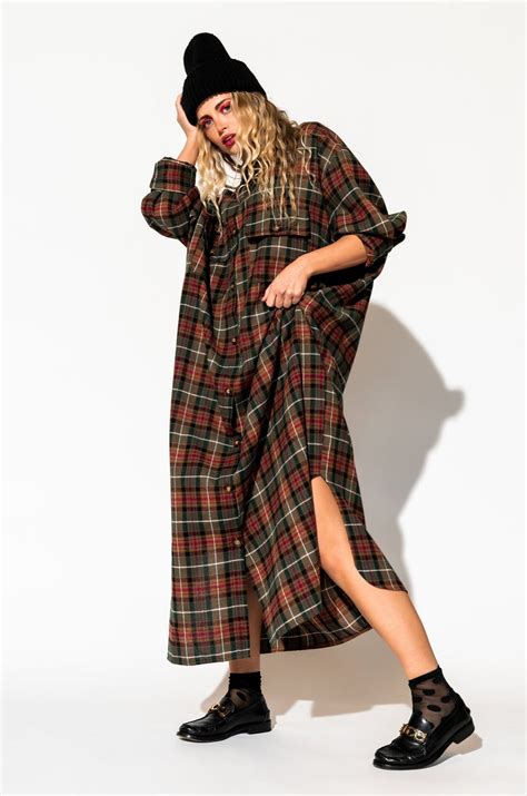Grunge Goddess Flannel In Edgy Plaid Dressed In Lala