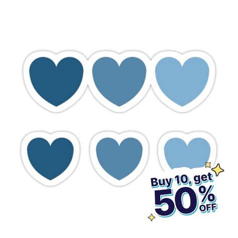 3 Hearts Blue Sticker For Sale By Lorellets