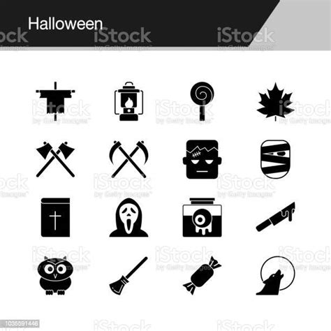 할로윈 아이콘입니다 프레 젠 테이 션 그래픽 디자인 모바일 응용 프로그램 웹 디자인 인포 그래픽 Ui에 대 한 디자인 벡터 일러스트입니다 10월에 대한 스톡 벡터 아트 및