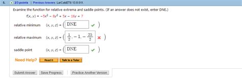 Solved Examine The Function For Relative Extrema And Saddle