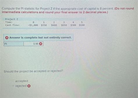Solved Compute The Pi Statistic For Project Z If T
