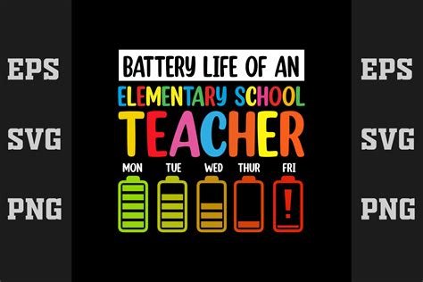 Battery Life Of An Elementary School 16 Graphic By Merch Trends · Creative Fabrica