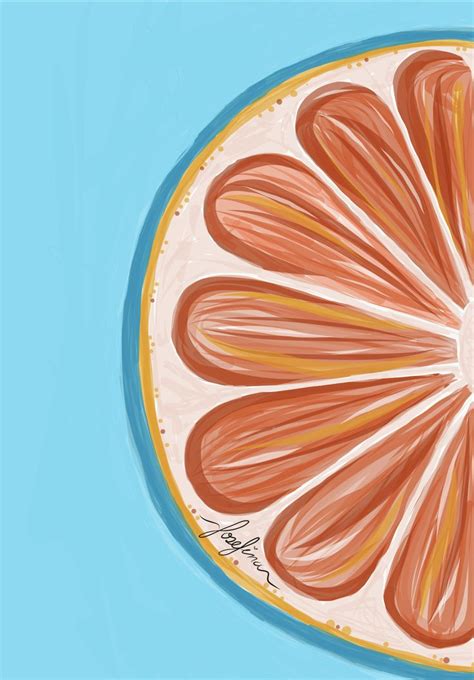 Naranja digital Ilustración de fruta Cuadros de arte de cocina Cuadros de arte