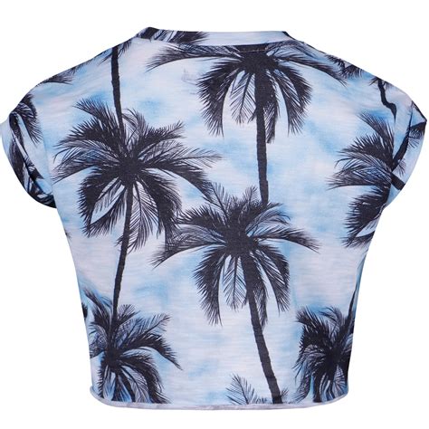 Mc2 Saint Barth Girls Palm Tree Crop Top Bambinifashioncom