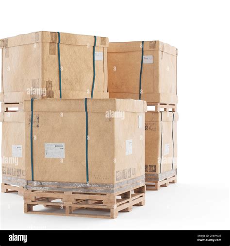 A Visual Representation Of Packing Boxes Stacked On Wooden Pallets Stock Photo Alamy