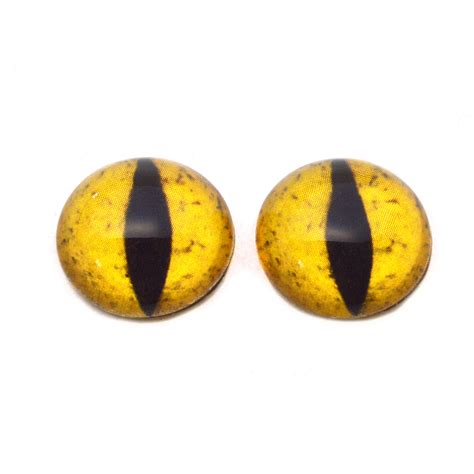 High Domed Golden Yellow Dinosaur Dragon Glass Eyes Handmade Glass Eyes