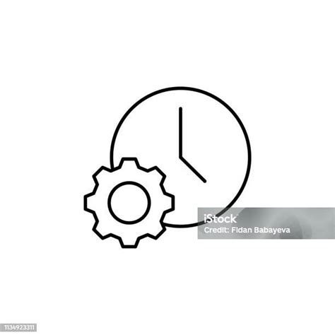 齒輪 時鐘 時間圖示標誌和符號可用於網路徽標移動應用程式uiux向量圖形及更多24號圖片 24號 2號 分針 Istock