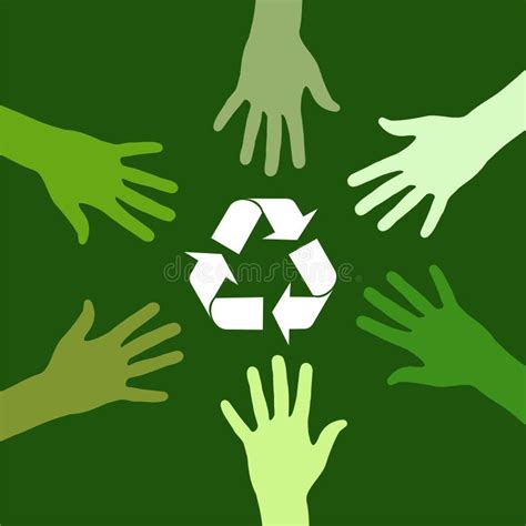 Símbolo De Reciclaje Verde Con Los Iconos Ambientales Ilustración del Vector Ilustración de