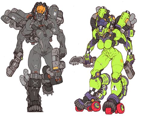 Rule 34 Anthro Breasts Duo Female Grin Machine Melee Weapon Muscular Muscular Female Nude