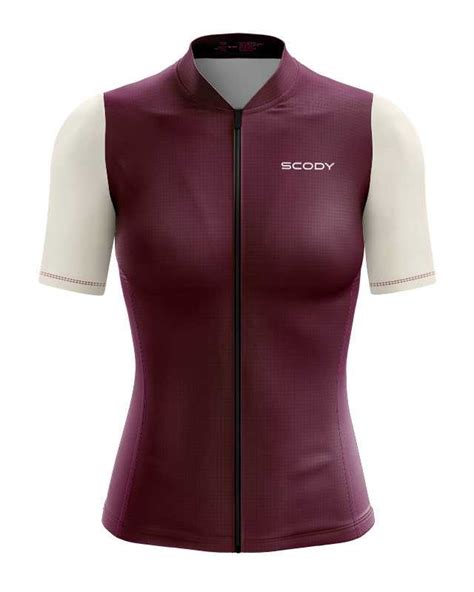 Lightweight A I R Optimise Cycle Jersey Maroon And Cream Women S