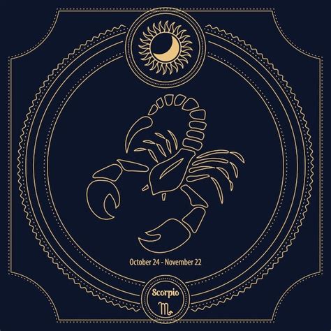 Signo Del Zodiaco Escorpio Signo Astrológico Del Horóscopo En Un Marco