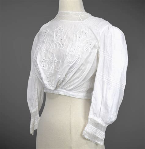 Edwardian Gibson Girl Blouse 1900s Embroidered White Cotton Etsy