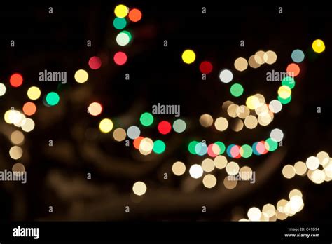 Christmas Lights Soft Focus Out Of Focus Christmas Lights Arrayed On