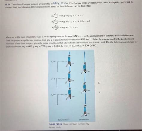Solved 2526 Three Linked Bungee Jumpers Are Depicted In