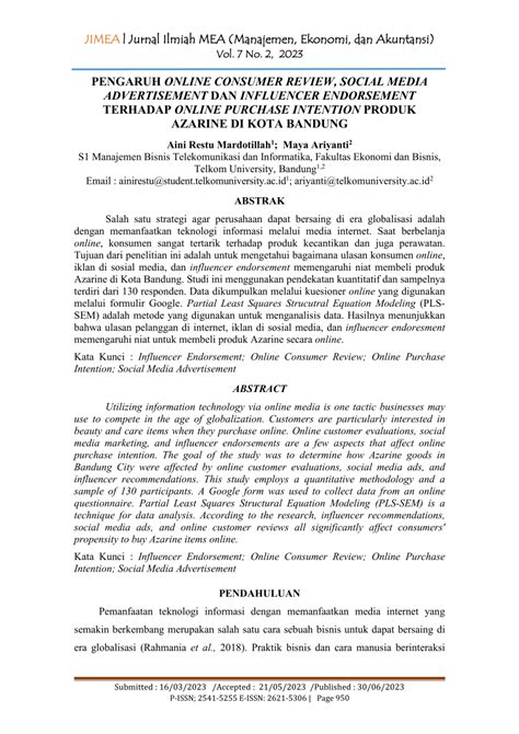 PDF PENGARUH ONLINE CONSUMER REVIEW SOCIAL MEDIA ADVERTISEMENT DAN INFLUENCER ENDORSEMENT