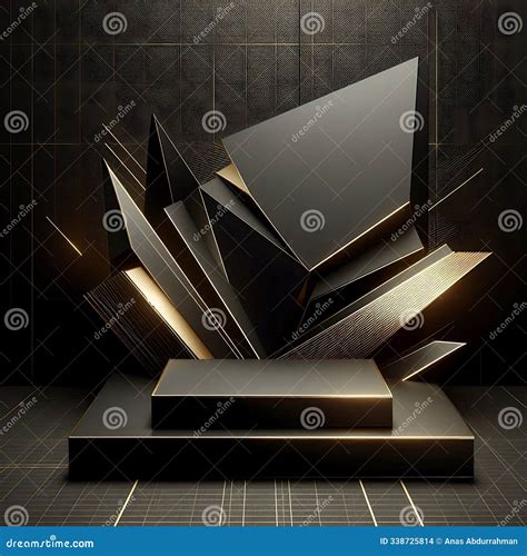 Custom 1 Black And Gold Geometric Shapes With A Modern Minimalist