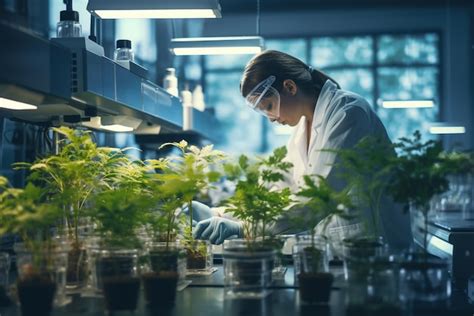 Premium Ai Image Biotechnology Scientist Working In The Lab