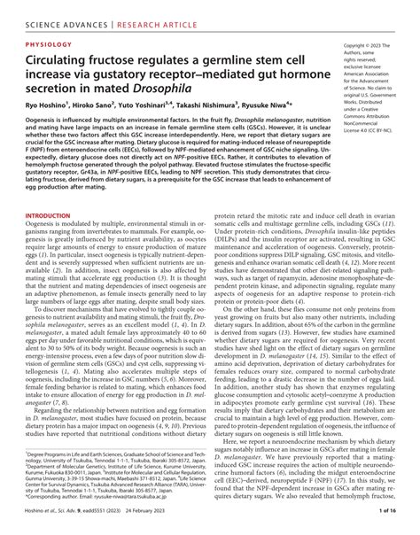 Pdf Circulating Fructose Regulates A Germline Stem Cell Increase Via