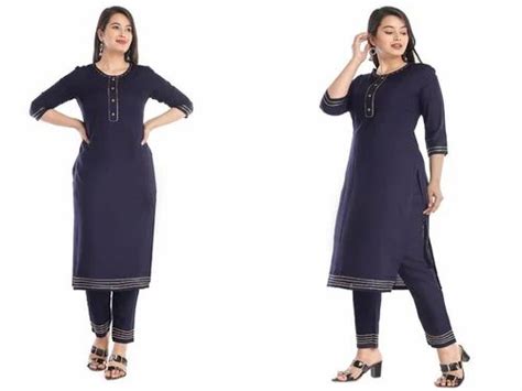 Cotton Royal Blue Ladies Pant Suit Set Size Free Size At ₹ 501set In