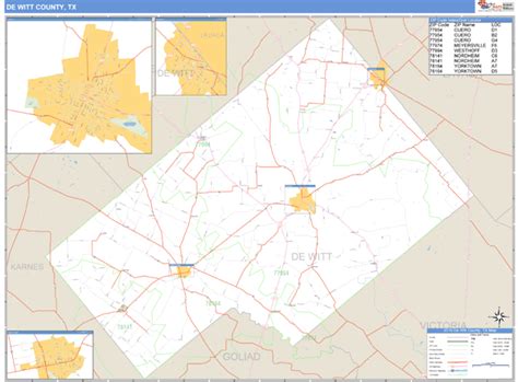 Dewitt County Texas Zip Code Wall Map Map