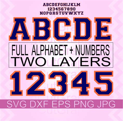 Varsity Font Svg Varsity Numbers Svg Fonts For Cricut
