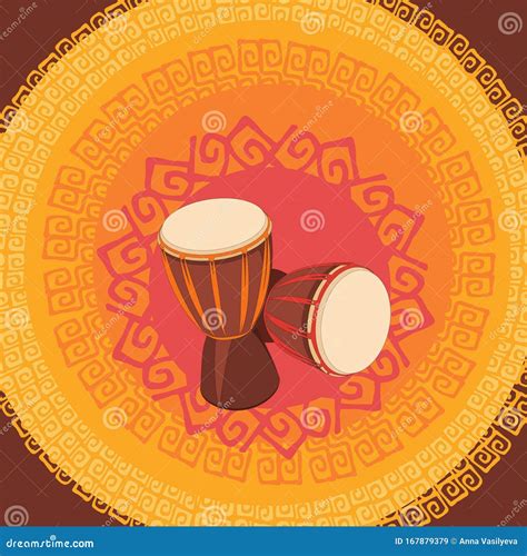 Djembe Drum Percussion Musical Instrument Flat Style Vector