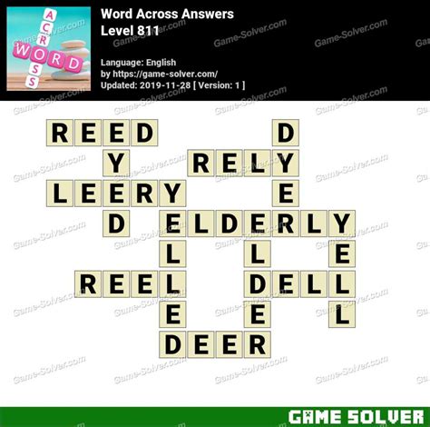 Word Across Level 811 Answers • Game Solver