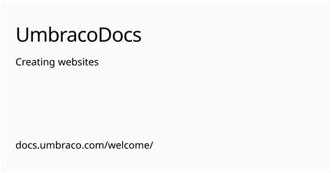 creating websites umbracodocs