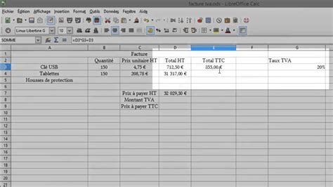 Tableur Utiliser Des Formules Simples Youtube