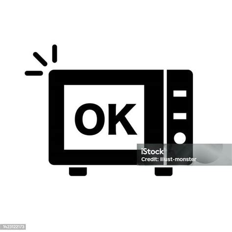 Icône De Four À Microondes Avec Signe Ok Et Icône De Silhouette De Four